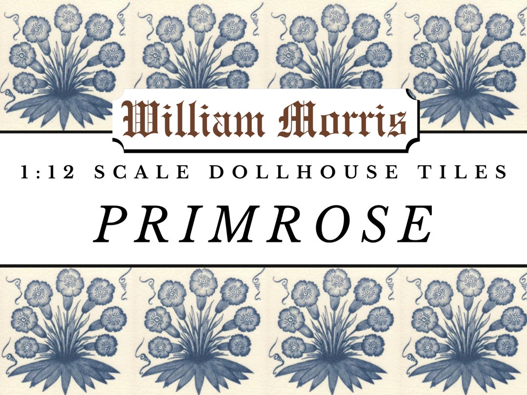 William Morris Primrose Tiles Dollhouse 1:12th Scale Blue & White ...