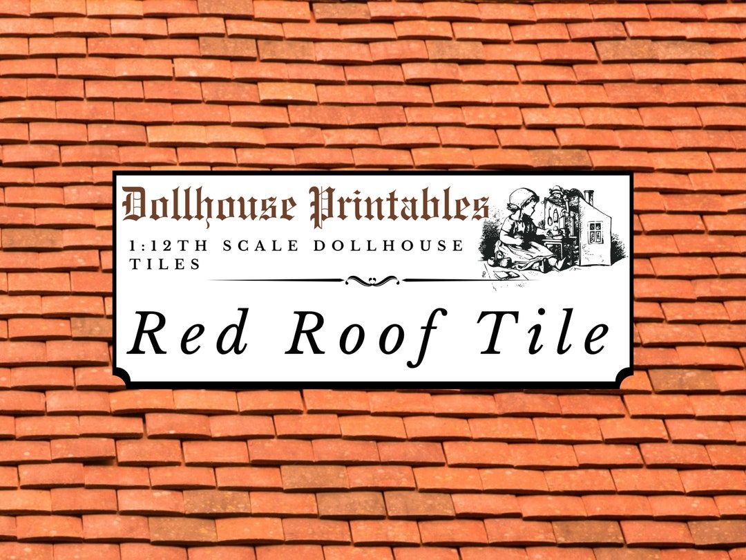 Red Roof Tiles Dollhouse 1:12 Scale | Miniature Roof Tile Wallpaper ...