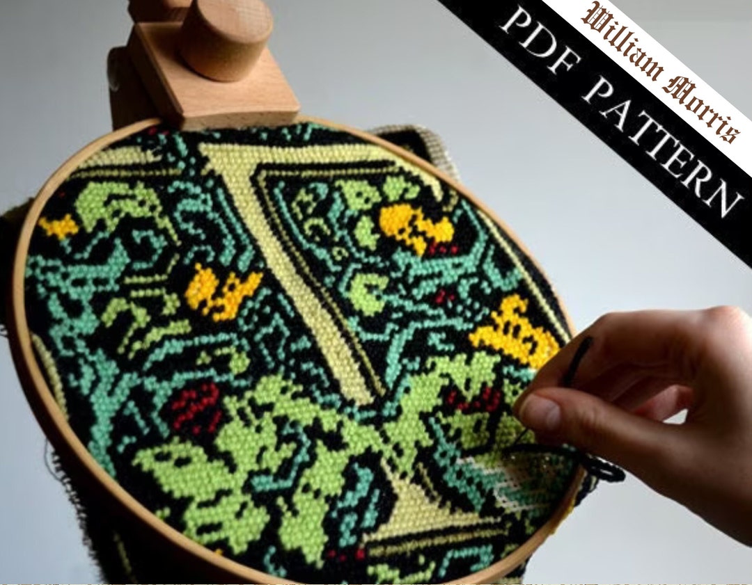 William Morris Letter 'T' Tapestry Needlepoint Pattern Chart ...