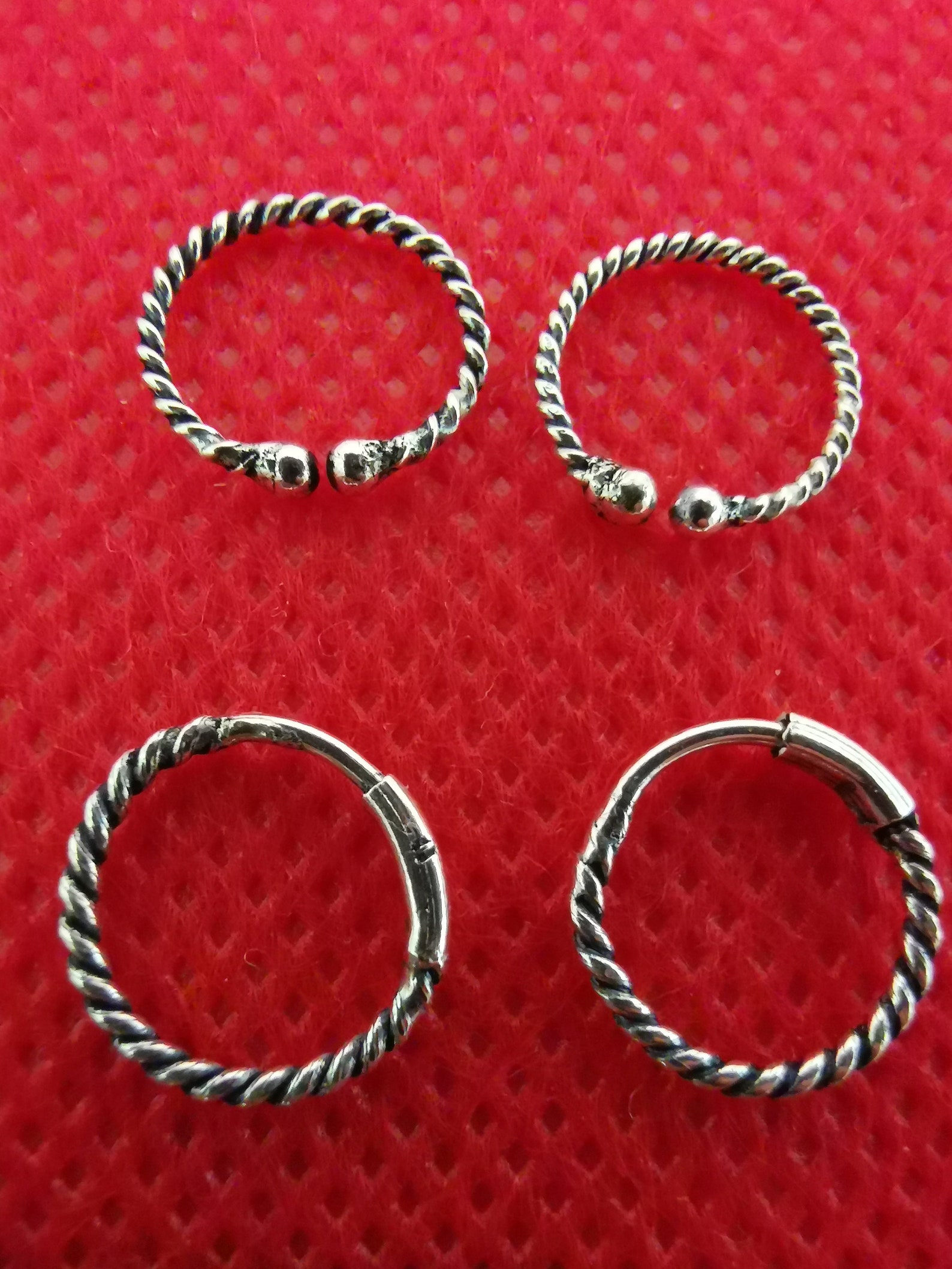 Sterling silver 925 1 pair of nice design hoops for different | Etsy