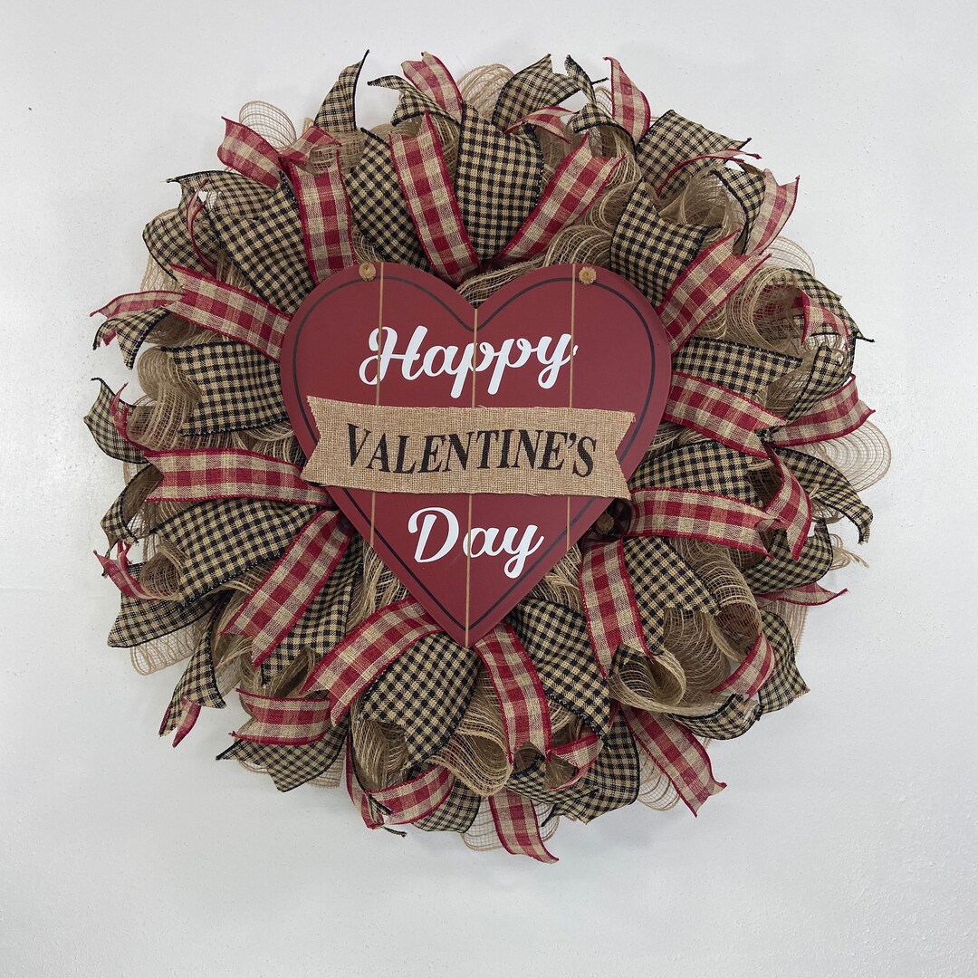 Happy Valentines Day Heart Wreath - Etsy