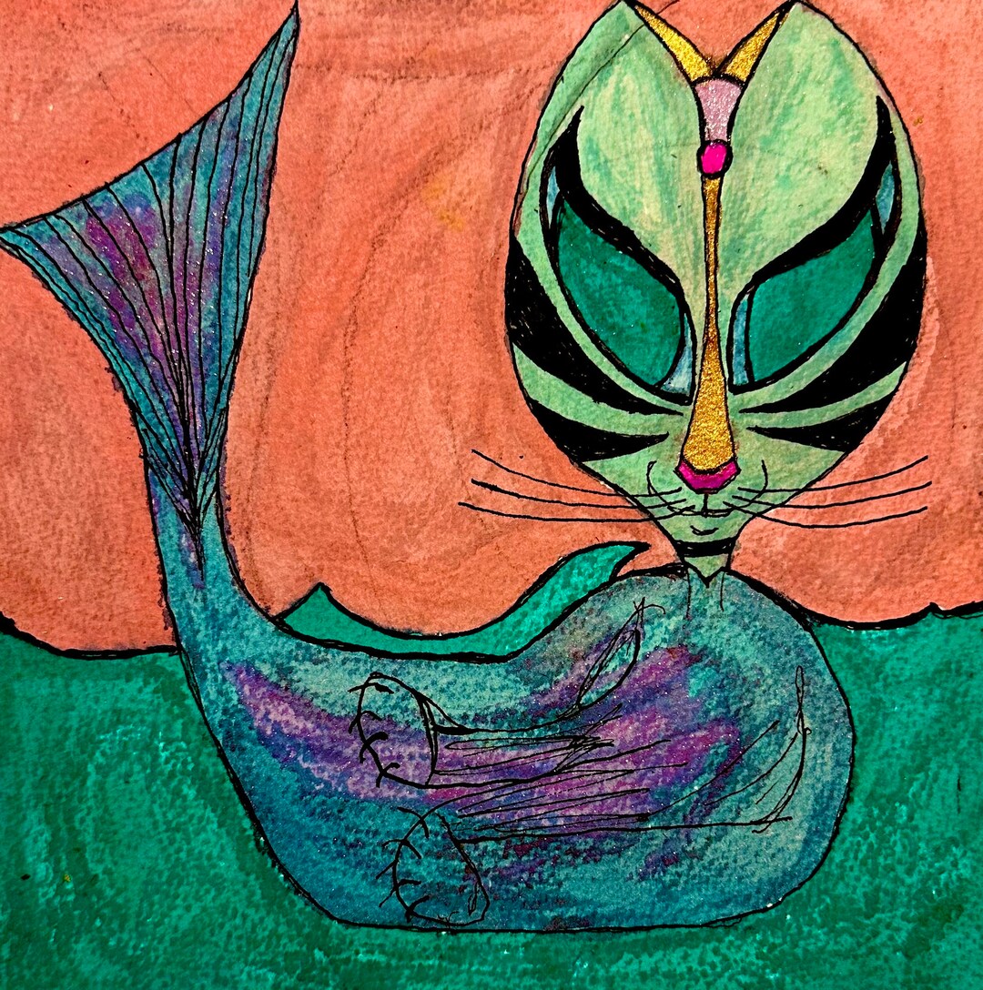 Cat Mermaid 8" X 8" (all These Cat Mermaids Are on the Spice. See Dune ...