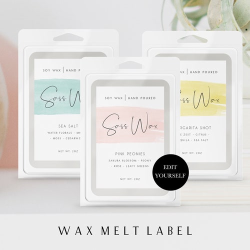 Wax Melts Label 2x3'' DIY Wax Melt Label Template - Etsy