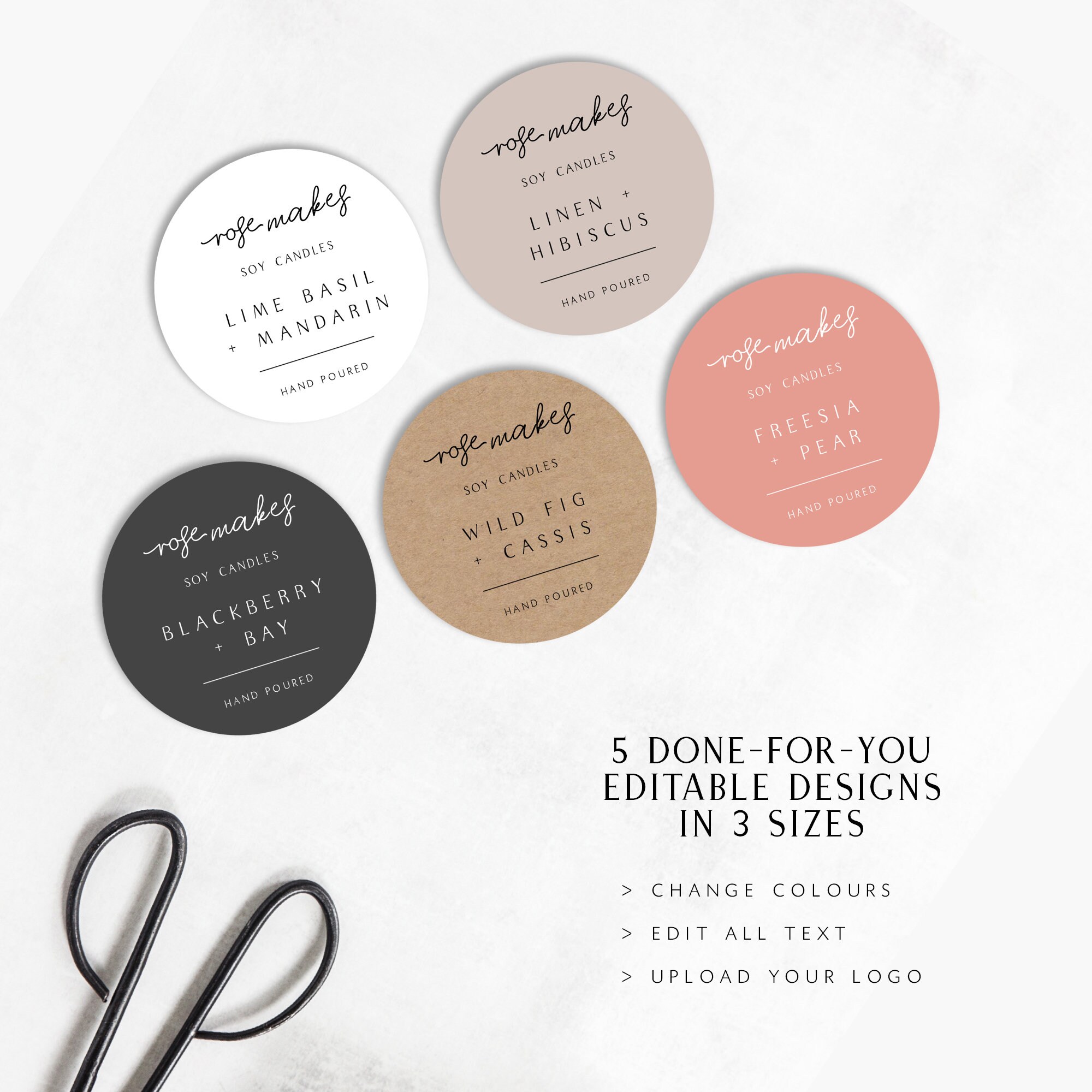 Editable Round Label Template Custom Round Label Template DIY | Etsy