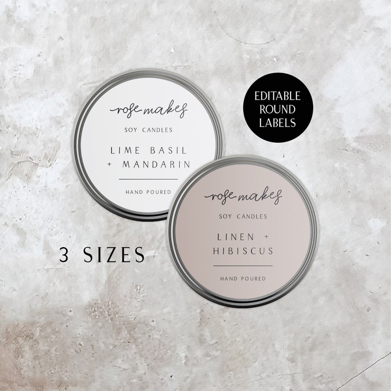 Editable Round Label Template Custom Round Label Template DIY | Etsy