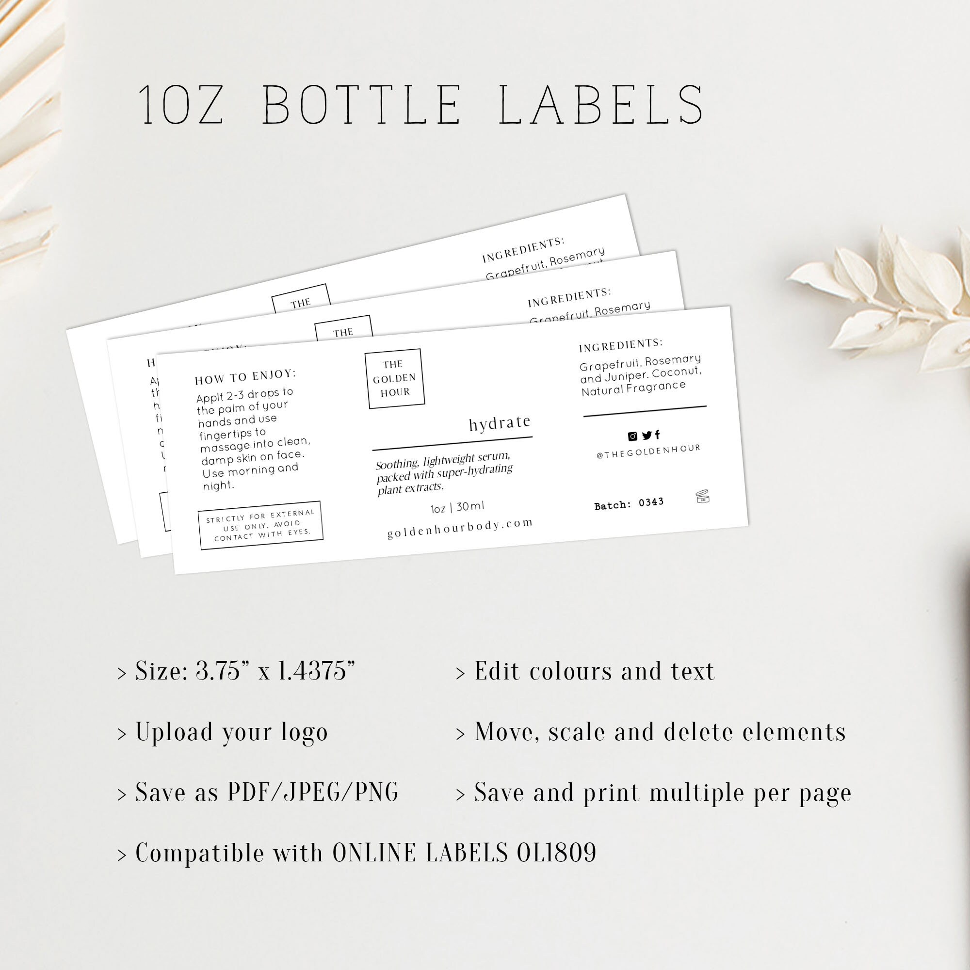 1oz Label Dropper Bottle Label Essential Oils Label Oil Bottle - Etsy UK