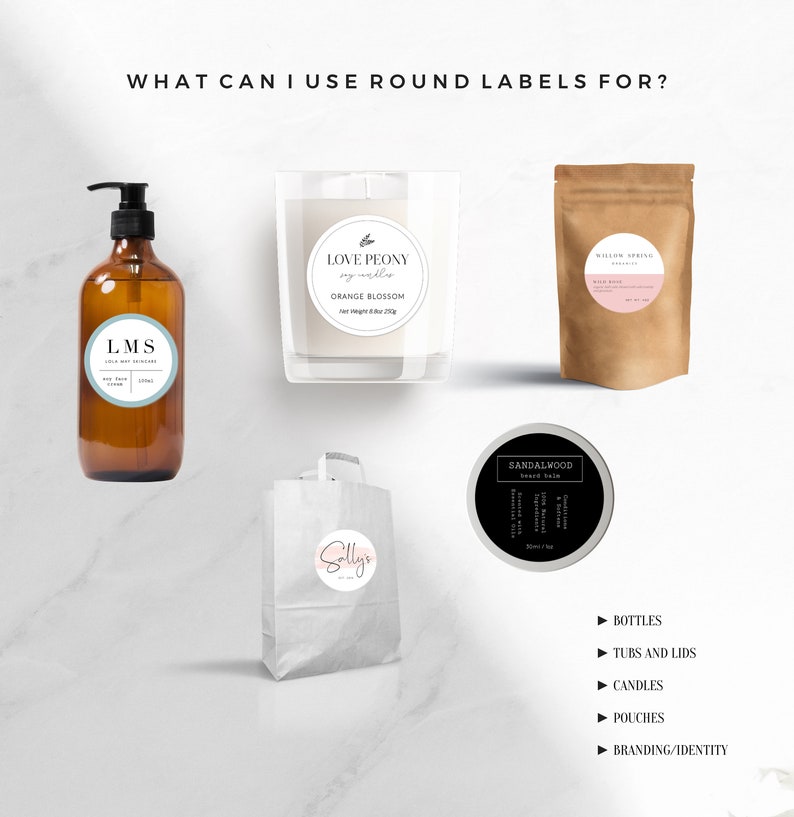 Round Label Template Product Label Design Editable Round Label | Etsy