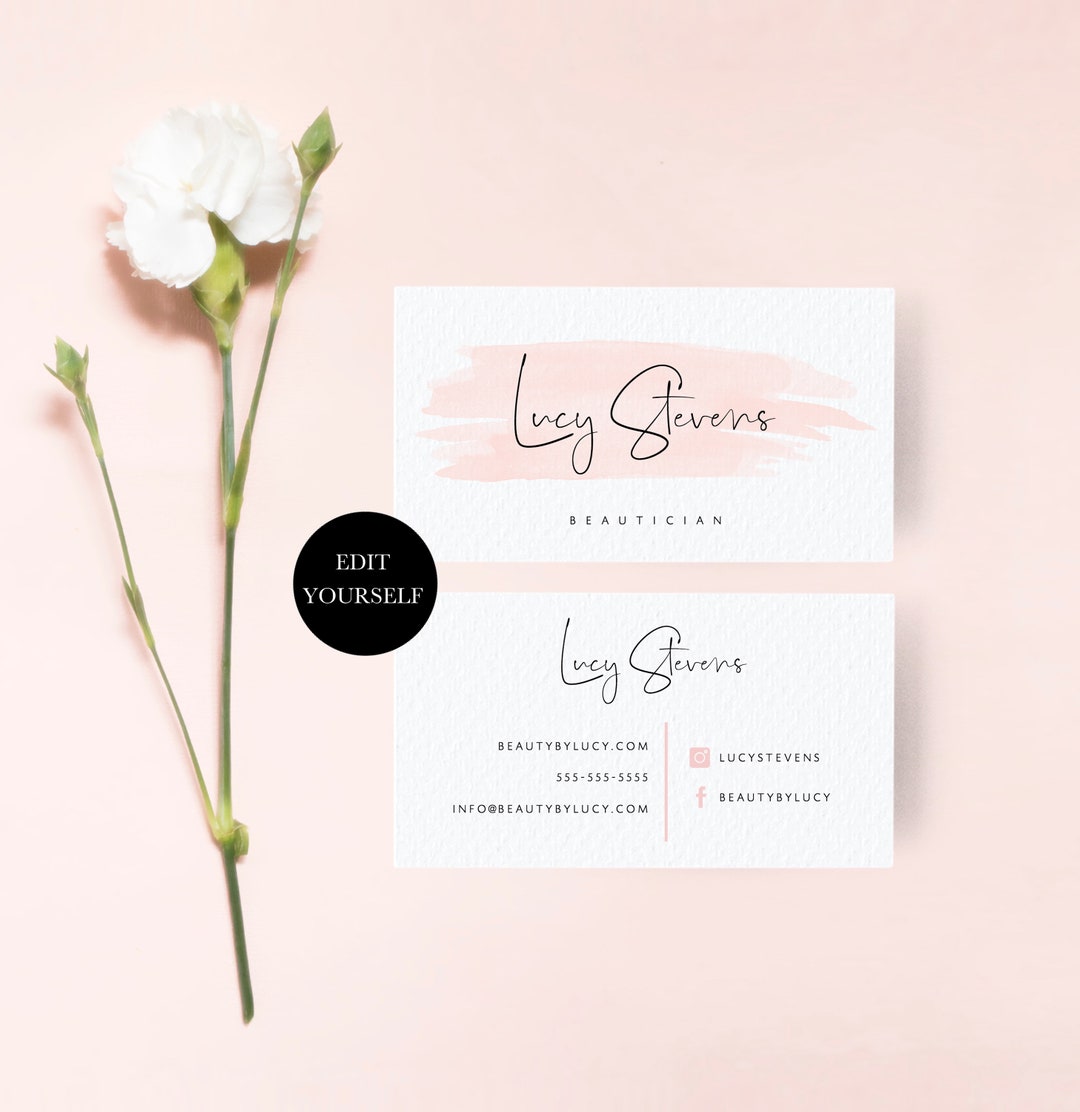 Feminine Business Card Design Beauty Salon Business Card - Etsy Australia