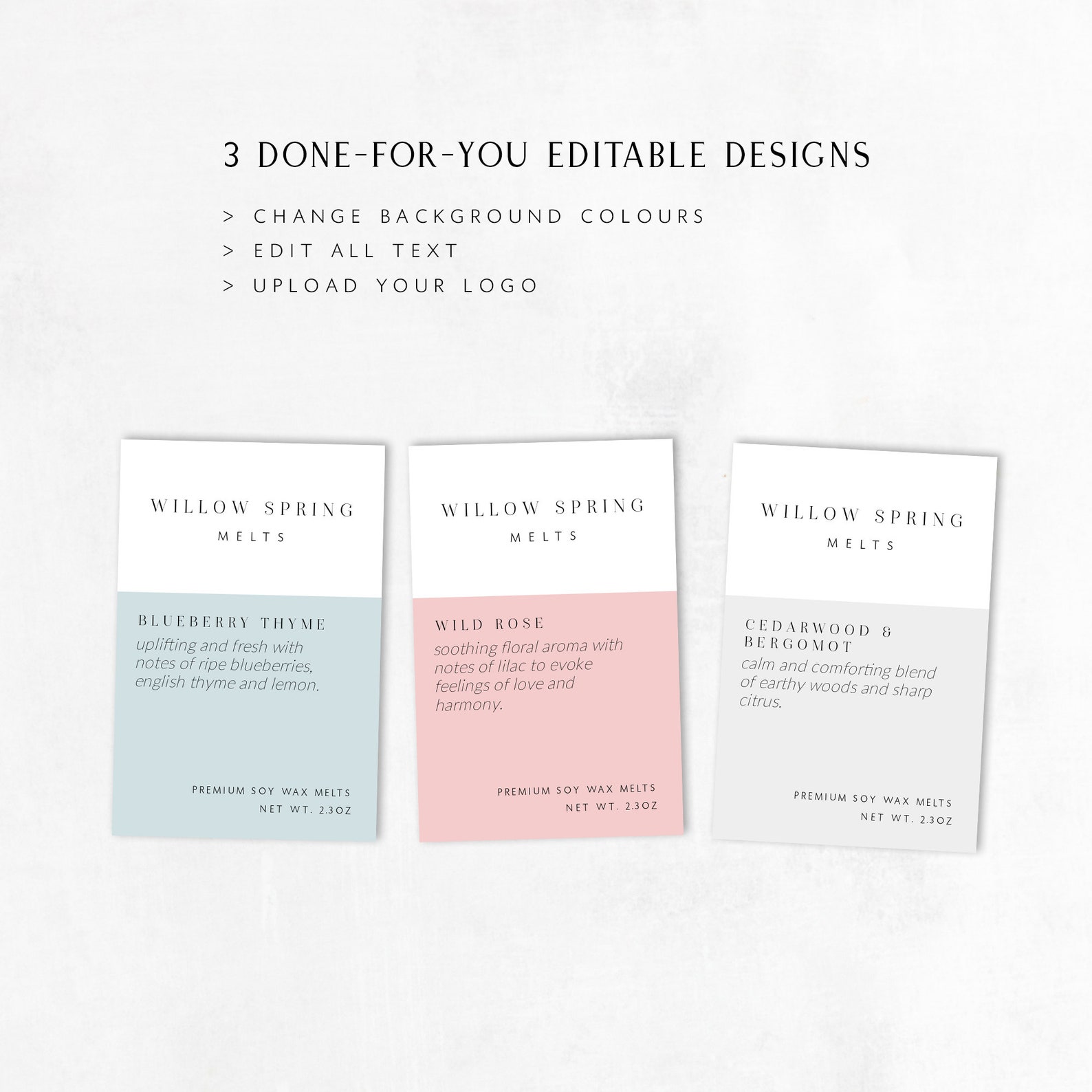 DIY Product Label Design Wax Melt Label Template Editable - Etsy