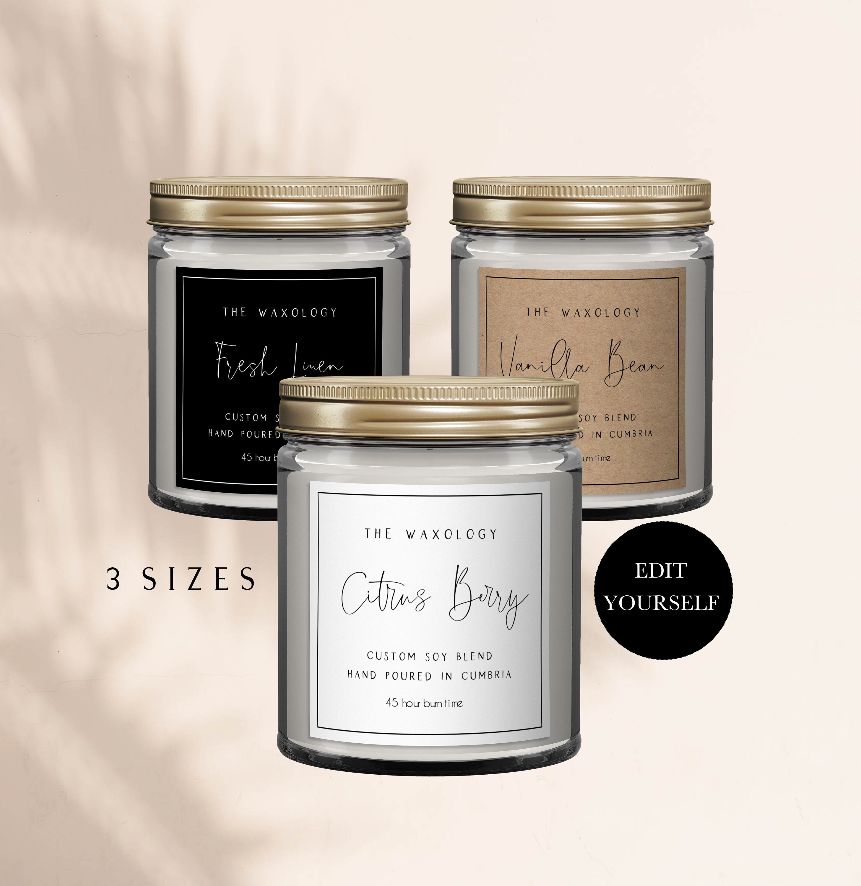 Printable Candle Sticker Custom Product Label Design Candle Etsy