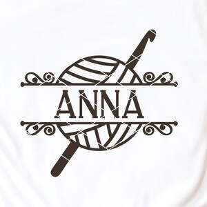 Crochet Name Split Frame Svg Cut File Laser File Monogram - Etsy