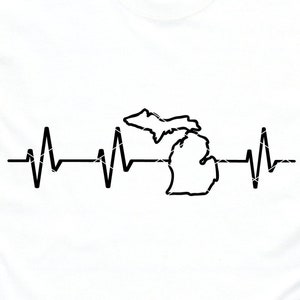 Michigan Heartbeat Svg Michigan State Cut File DXF PNG Clip Art - Etsy