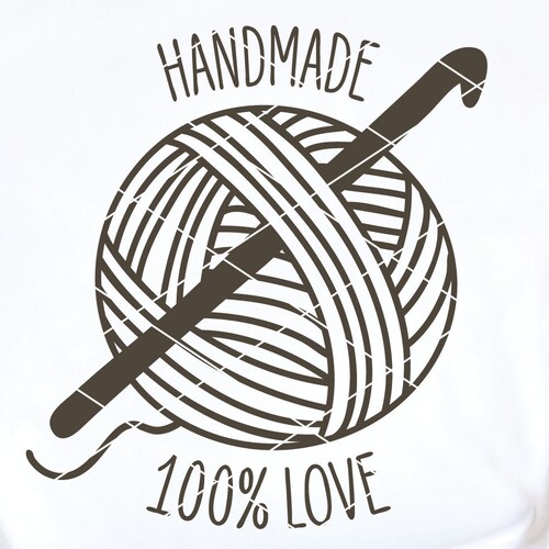 Crochet Svg Handmade 100% Love Svg Yarn Svg Crochet Hook - Etsy