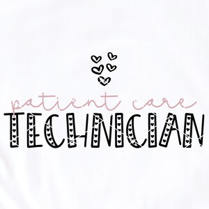 Patient Care Technician Svg Cut File Png Dxf PCT Nurse Tech - Etsy