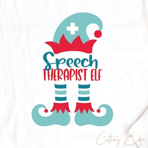 Speech Therapist Elf Svg Cut File Christmas Xmas Holiday SLP Speech ...