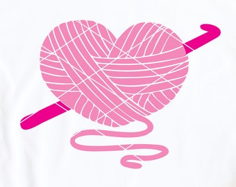 Crochet heart svg | Etsy