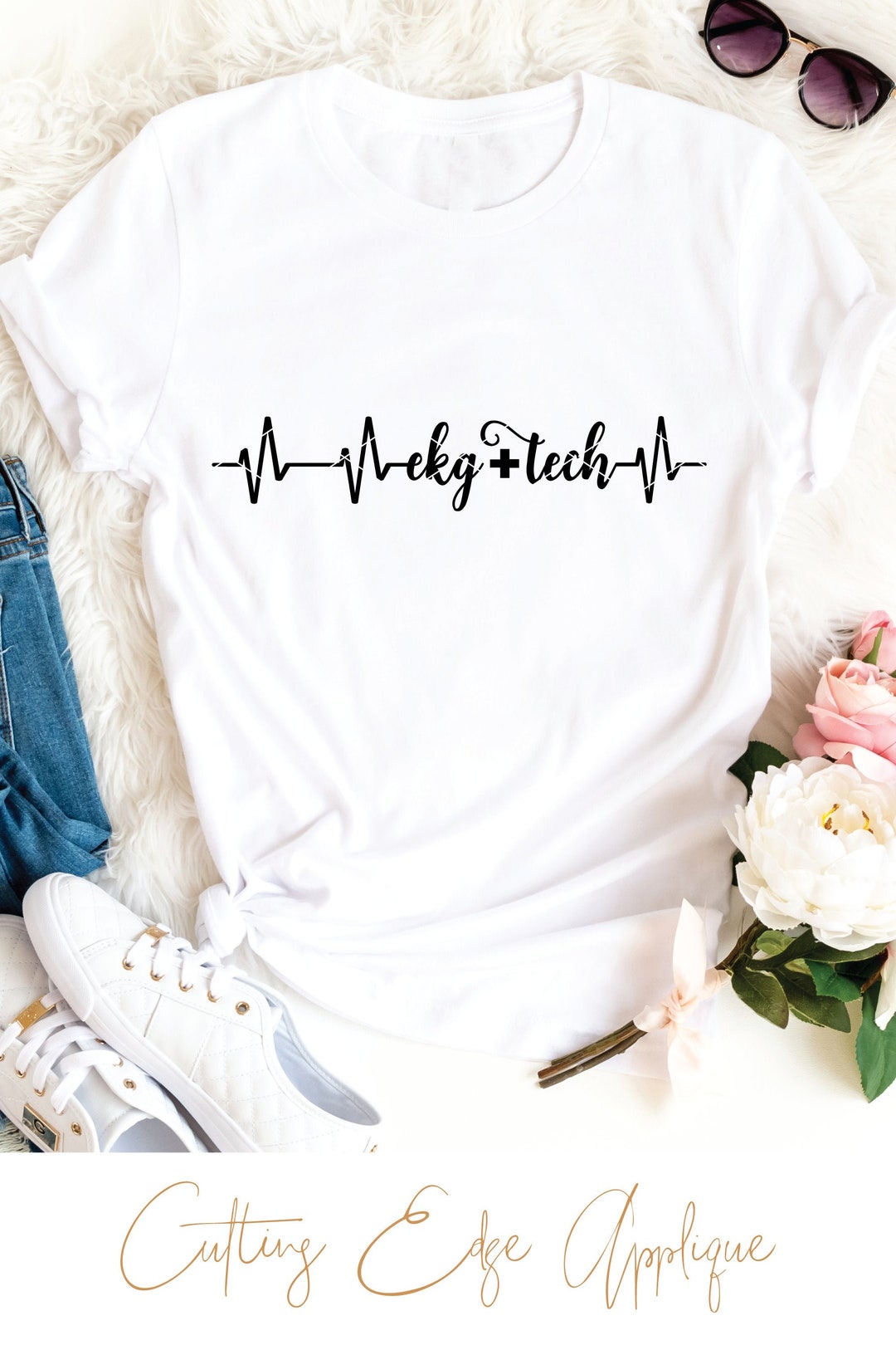 EKG Tech Heartbeat Svg & Clip Art Telemetry Tech EKG Technician CET ...