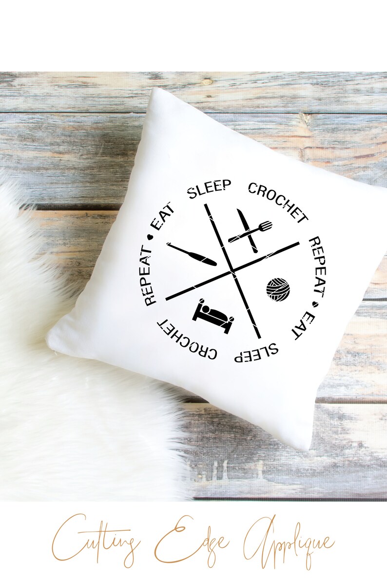 Eat Sleep Crochet Repeat Svg Crochet Svg Yarn Svg Crochet Etsy