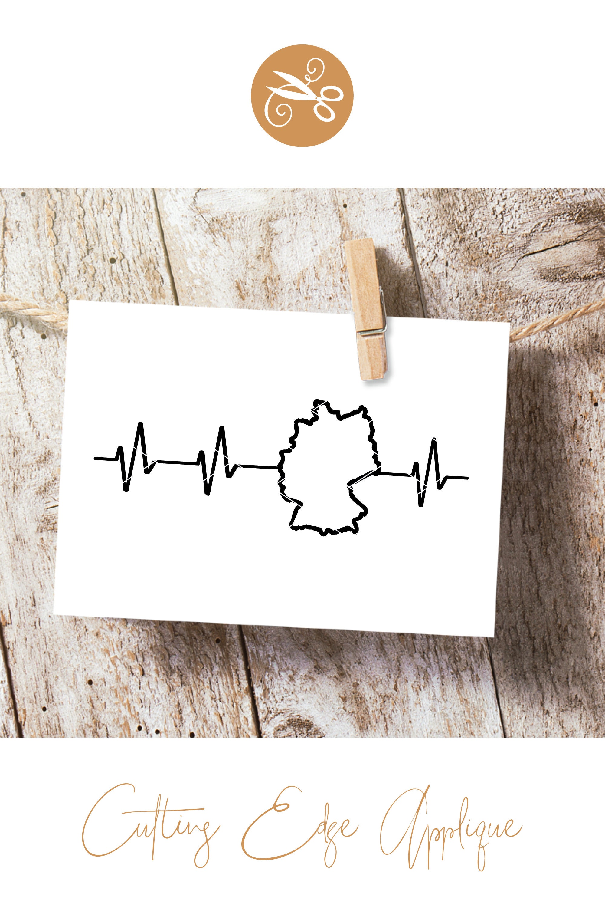 Germany Heartbeat Svg & Clip Art German Deutsche Deutschland Kunst EKG ...
