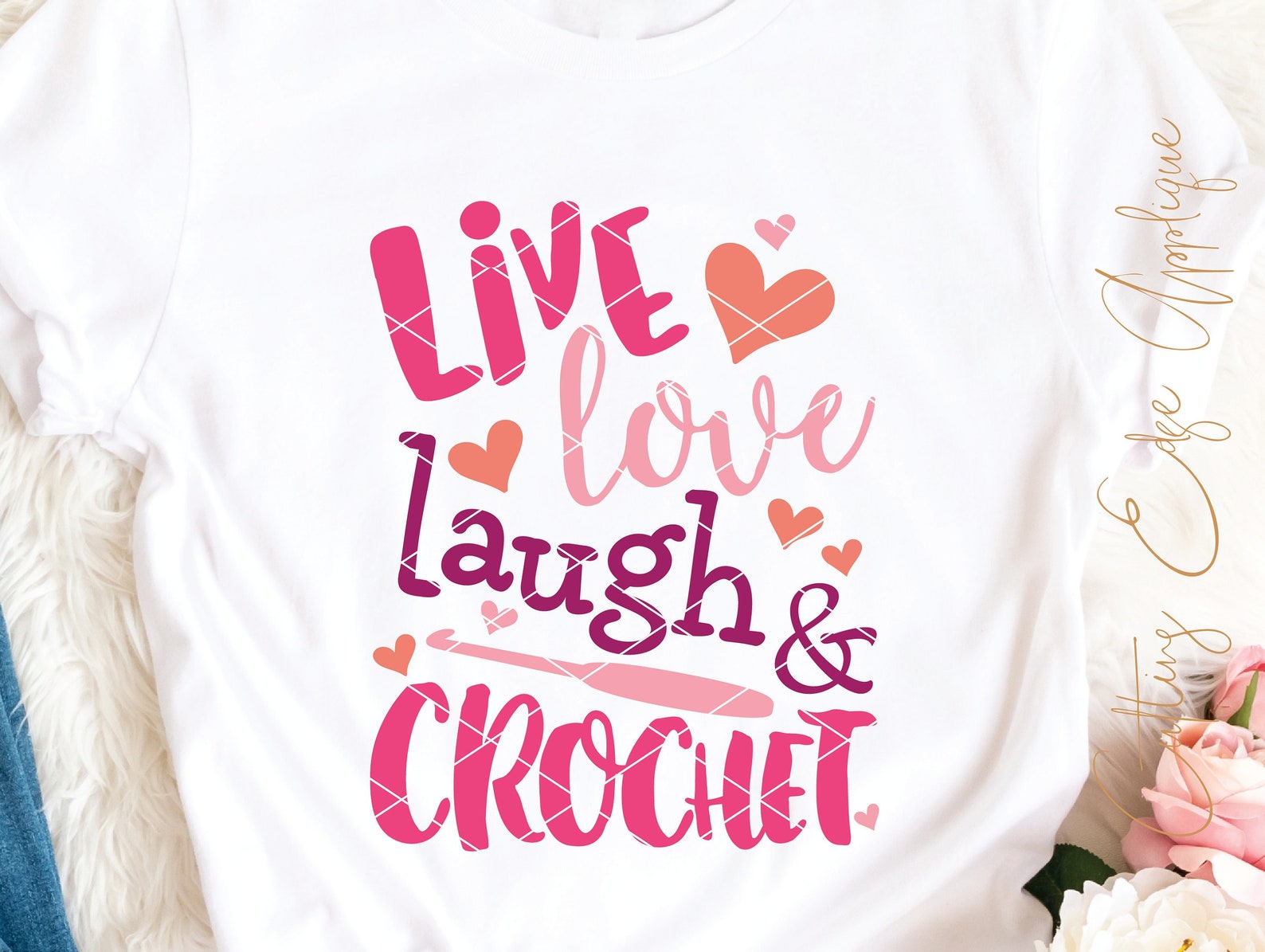 Live Love Laugh & Crochet Svg Cut File Yarn Wool Hook Dxf Png Cricut ...