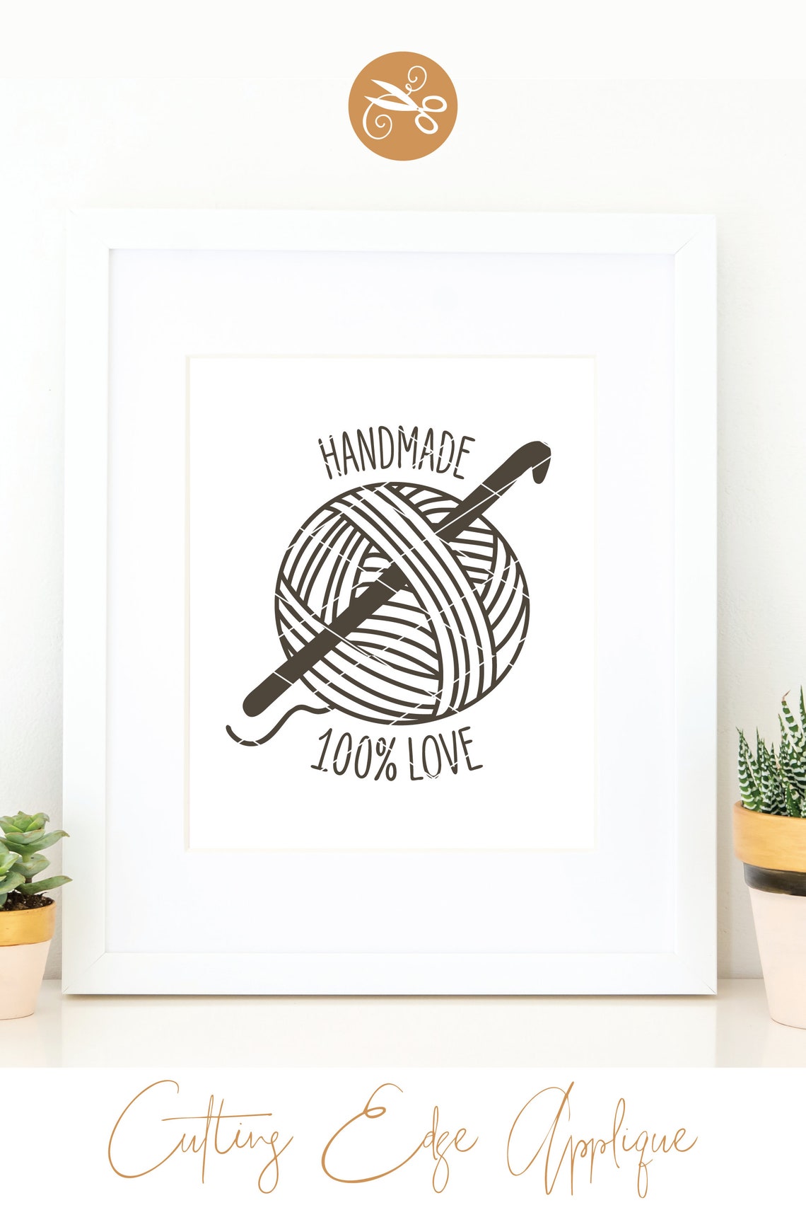 Crochet Svg Handmade 100% Love Svg Yarn Svg Crochet Hook | Etsy