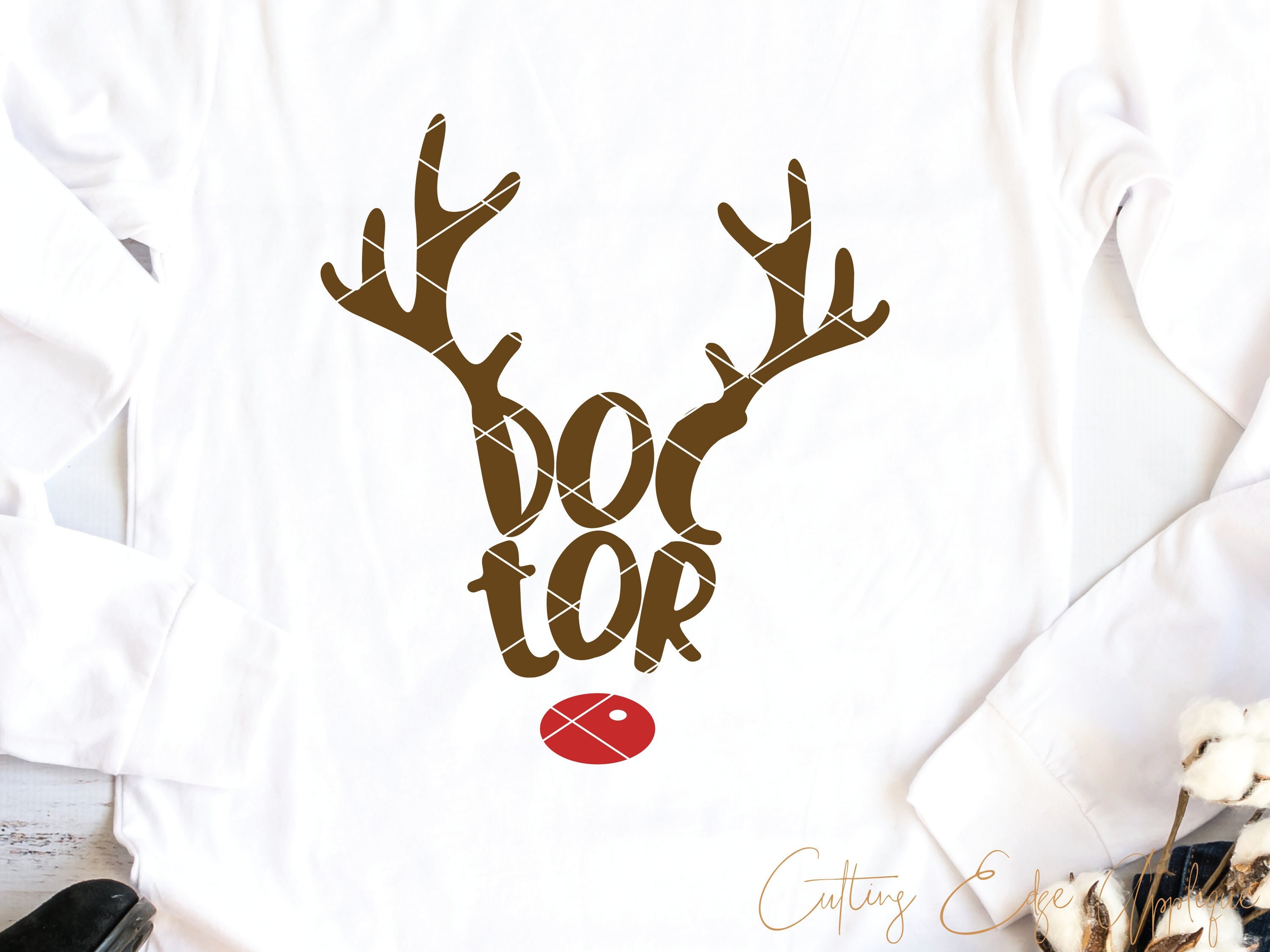 Reindeer Doctor Svg Cut File Christmas Xmas Holiday Physician Medical ...