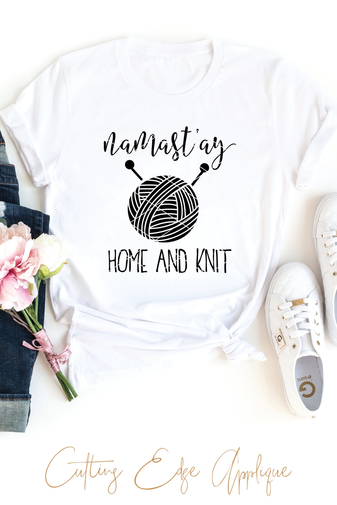 Namastay Home and Knit SVG Clip Art Knitting Svg Yarn Svg - Etsy