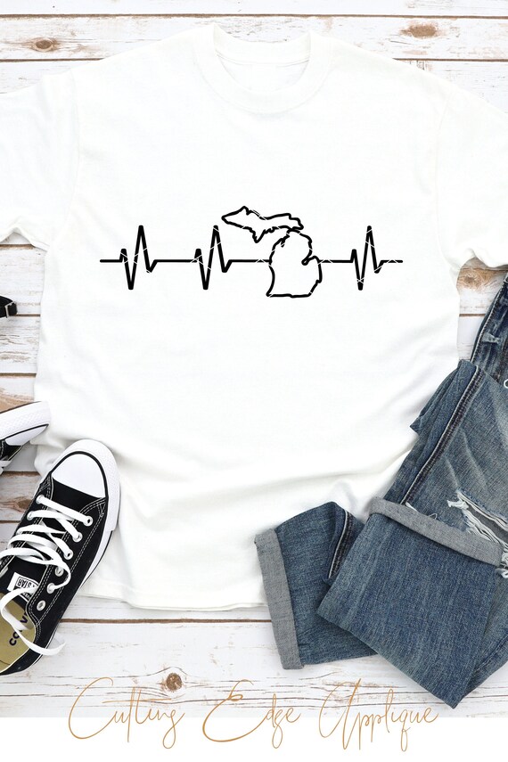 Michigan Heartbeat Svg Michigan State Cut File DXF PNG Clip - Etsy