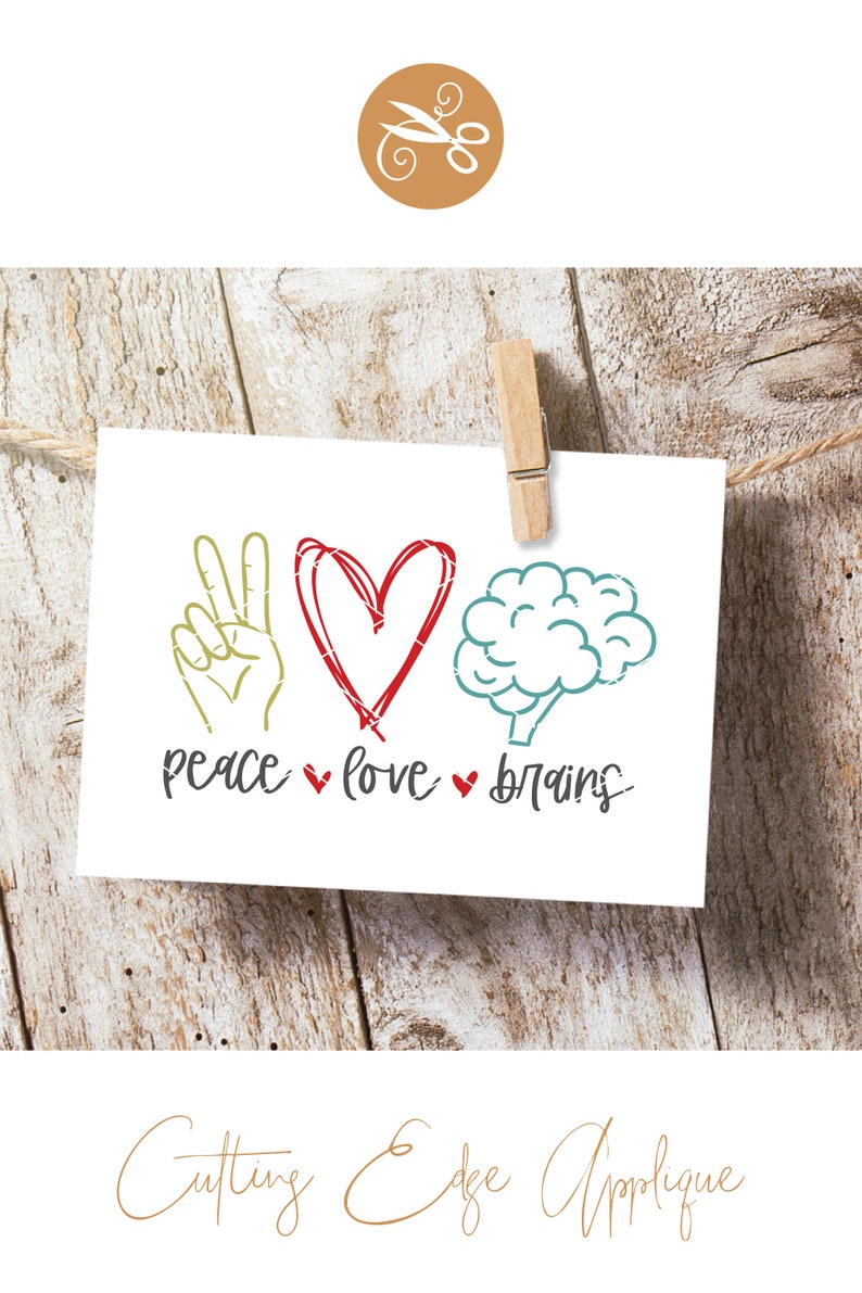 Peace Love Brains Svg Cut File Png Dxf Neurology Neuro Nurse Stroke ...