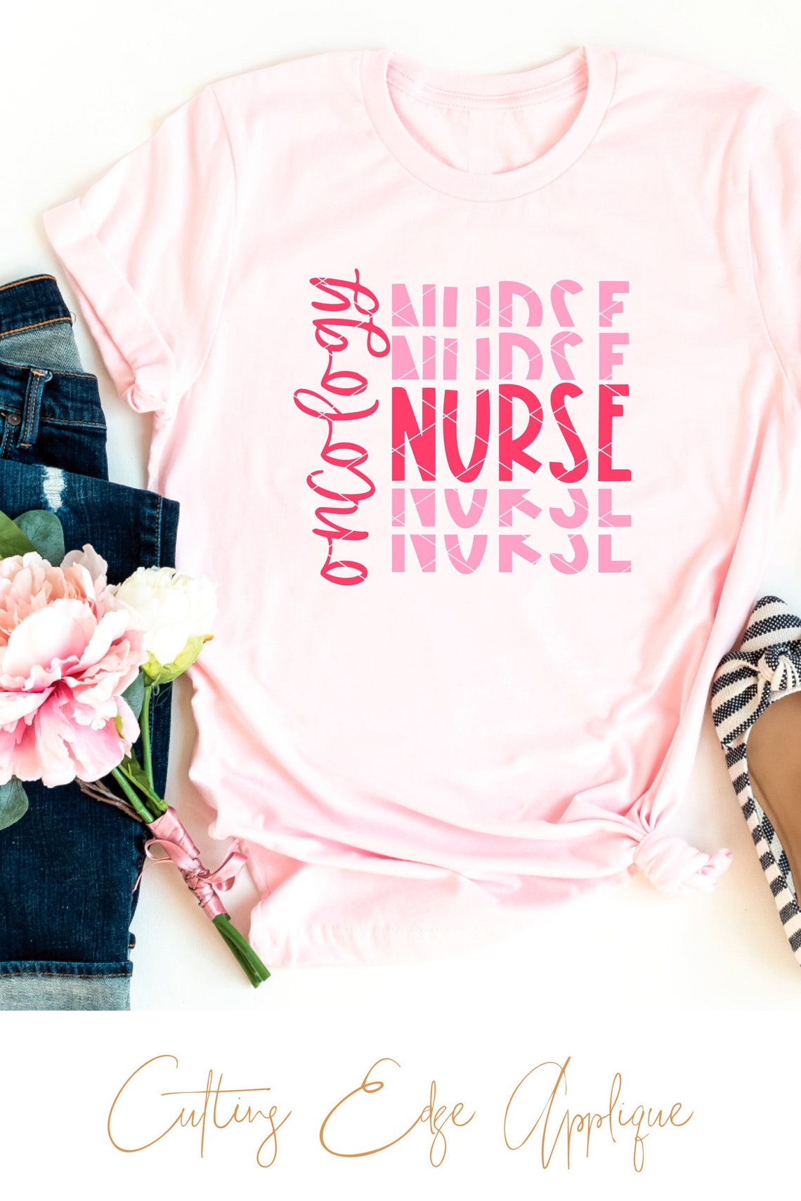 Oncology Nurse Svg & Clip Art RN Svg Stacked Cancer Svg Scrub - Etsy