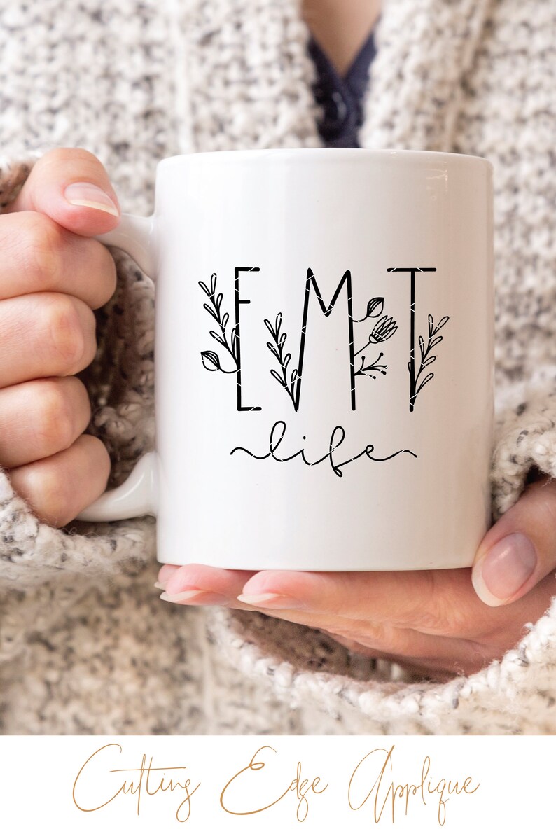 EMT Life Svg & Clip Art Emergency Medical Technician Floral Flowers ...