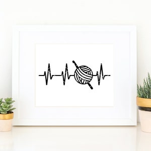 Crochet Heartbeat Svg Crochet Svg Clip Art Heartbeat Yarn Wool Ekg Svg ...