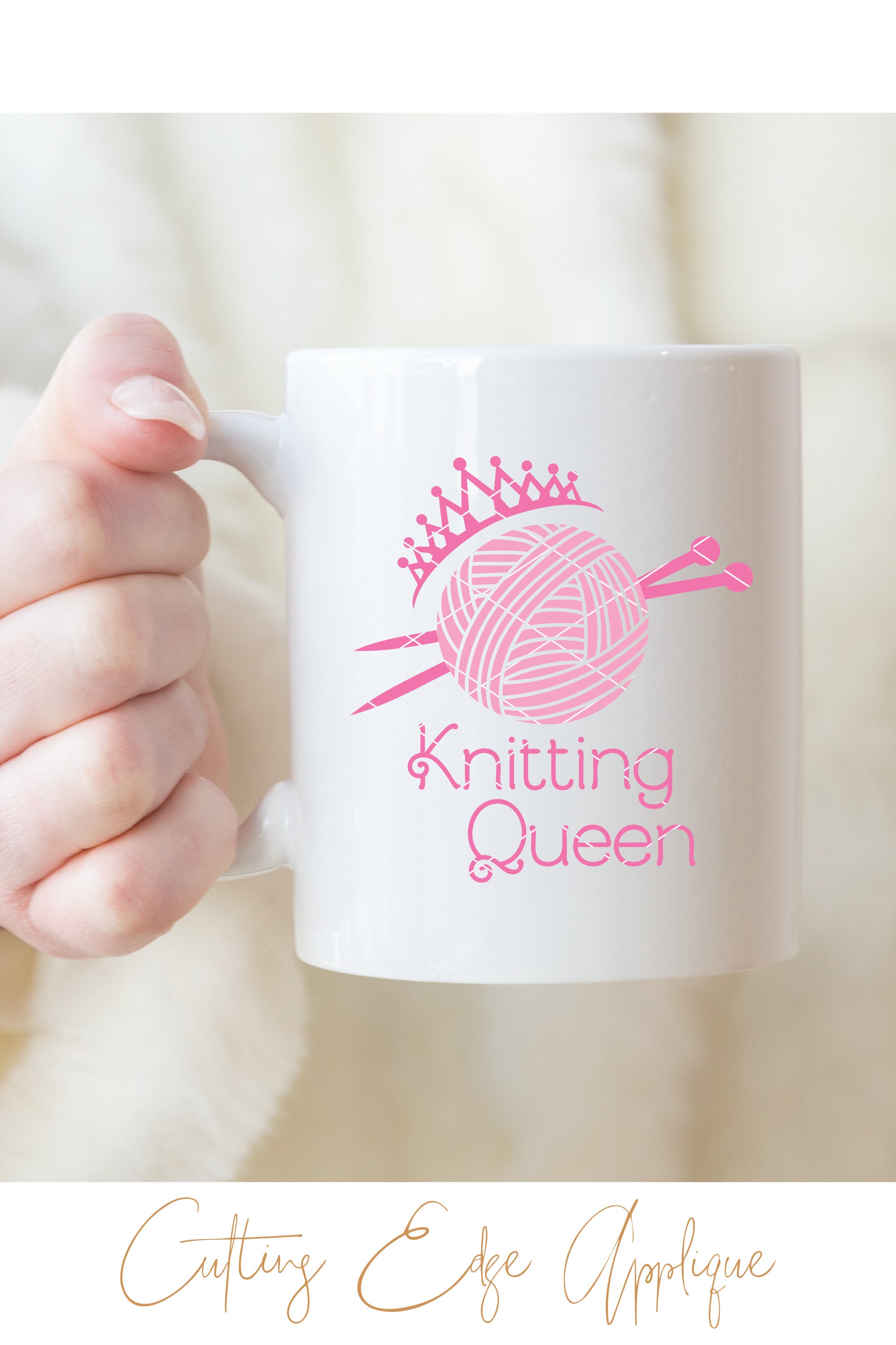 Knitting Queen SVG & Clip Art knitting svg yarn svg knit | Etsy
