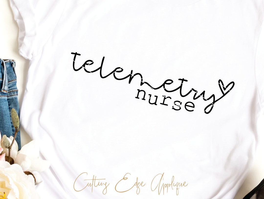 Telemetry Nurse Svg Cut File Cardiac Nurse Cardiology Ekg Heart Dxf Png ...