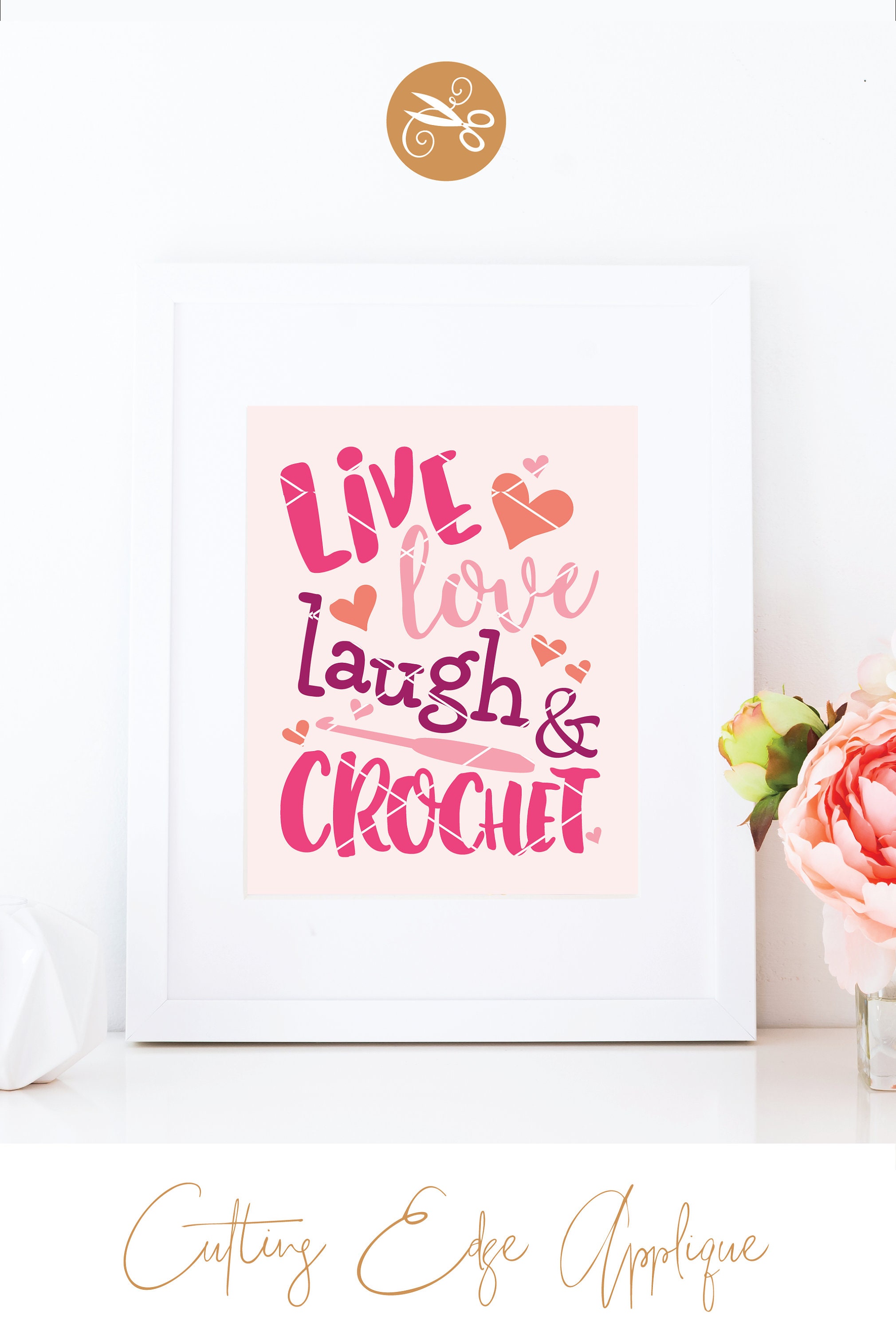 Live Love Laugh & Crochet Svg Cut File Yarn Wool Hook Dxf Png Cricut ...