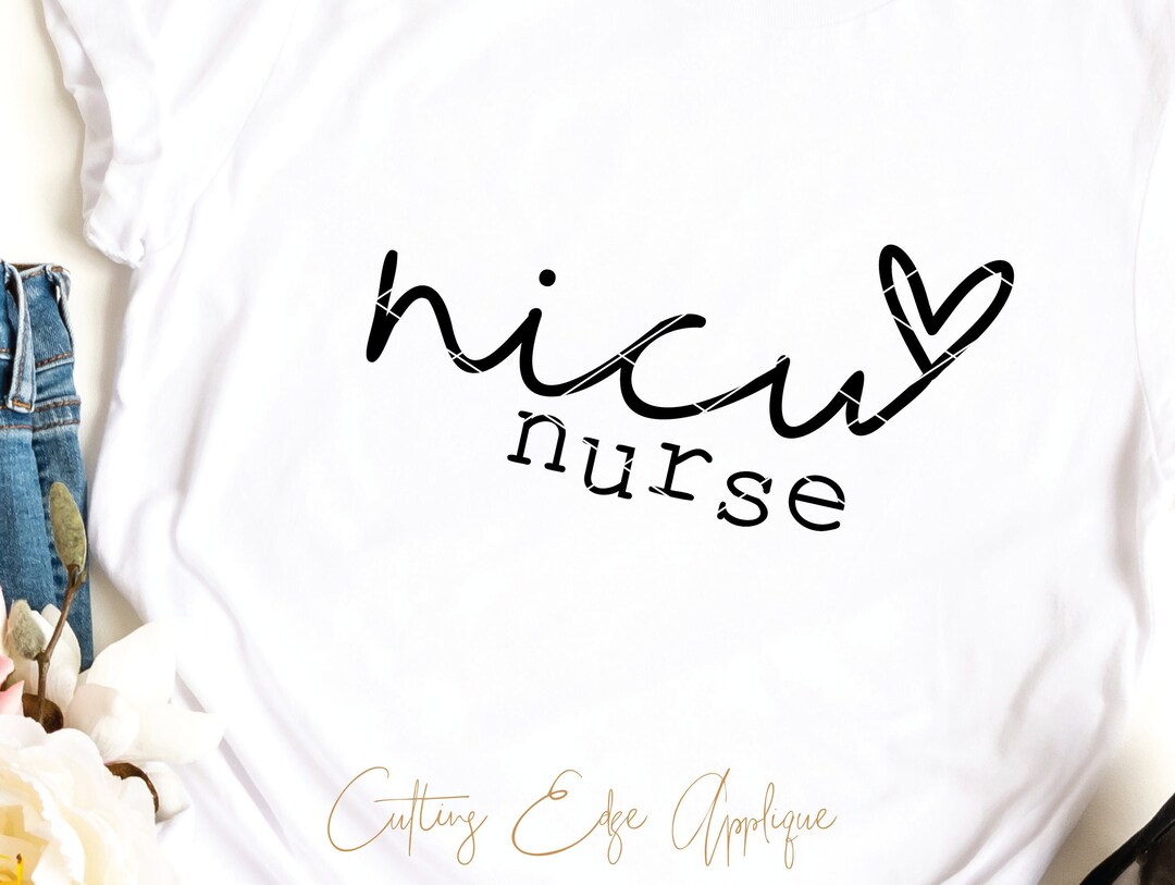 NICU Nurse Svg Cut File Neonatal Rn Pediatric Hand Lettered Dxf Png ...