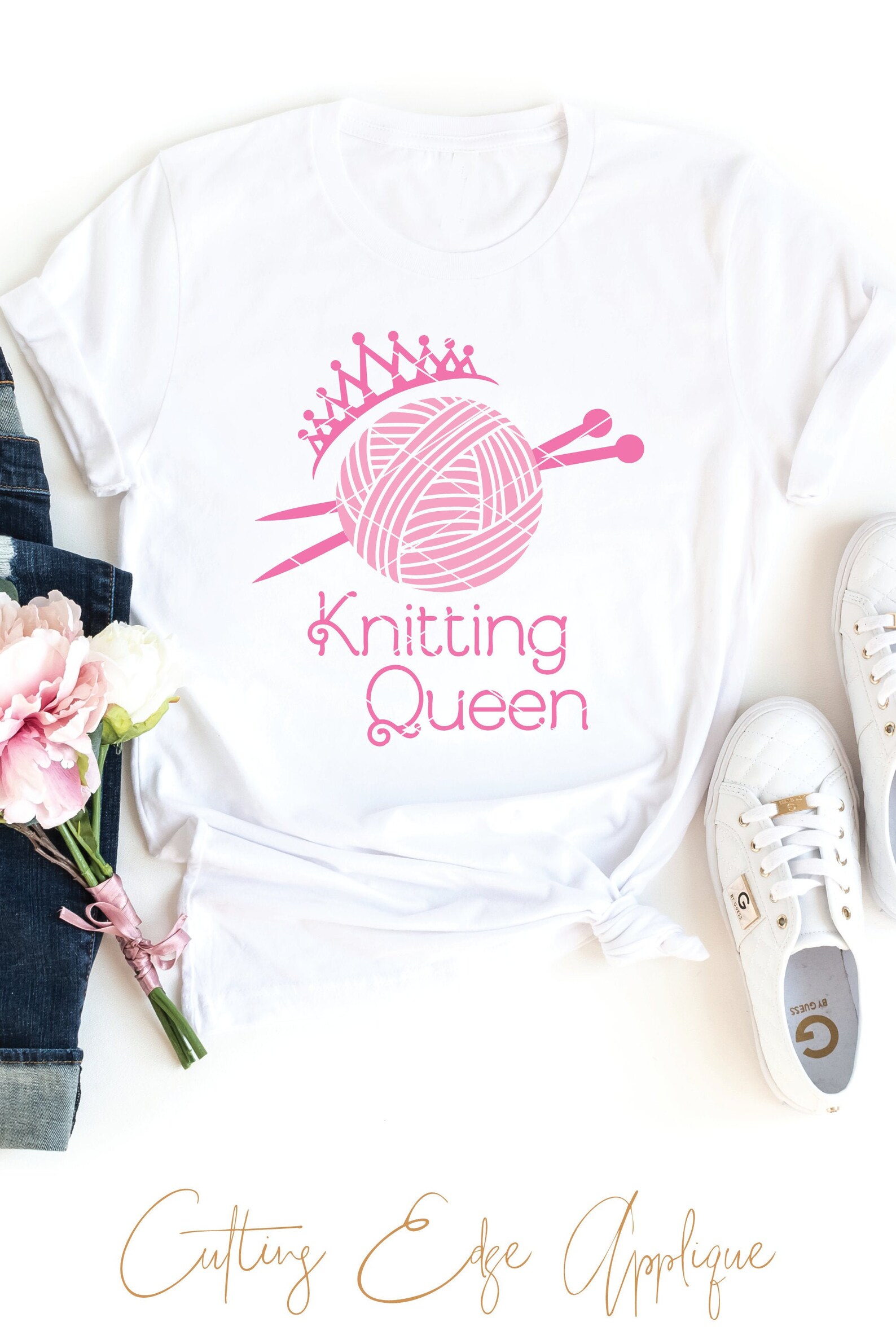 Knitting Queen SVG & Clip Art knitting svg yarn svg knit | Etsy
