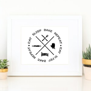 Baking Svg Eat Sleep Bake Repeat Svg, Chef Svg Foodie Svg Cupcake Svg ...
