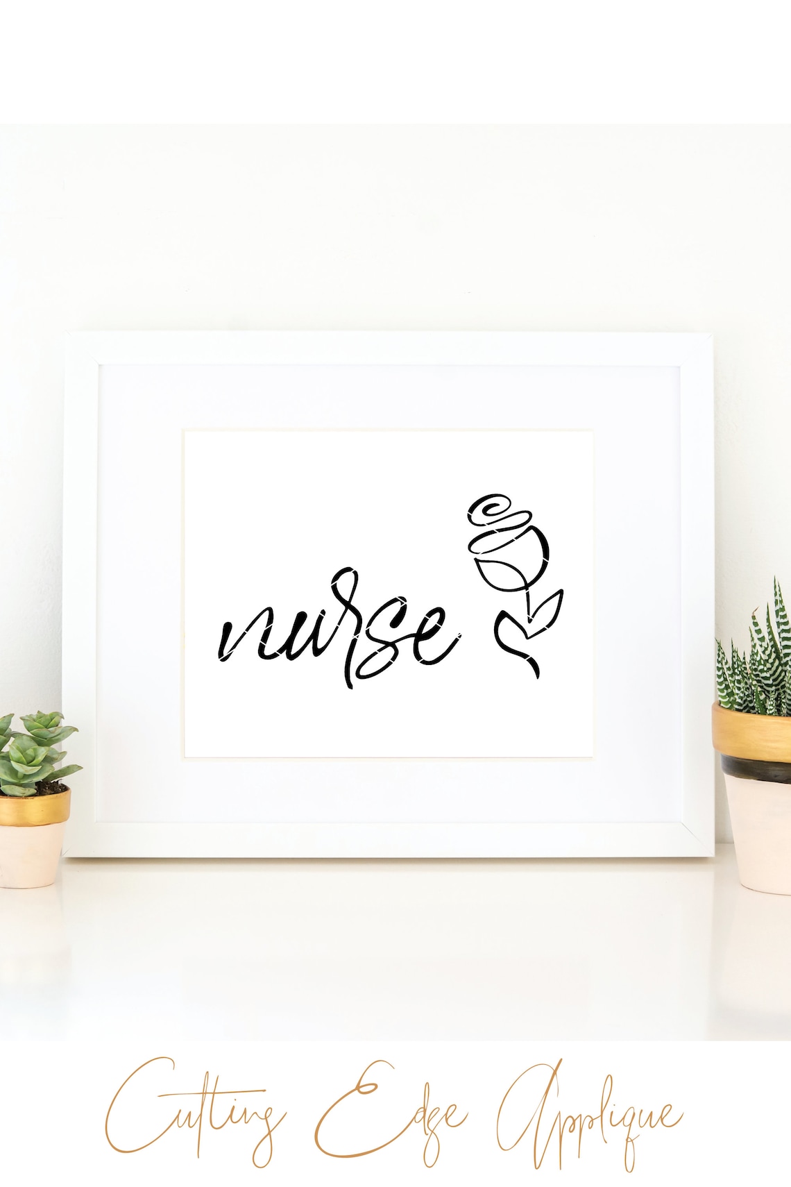 Nurse Svg & Clip Art LPN RN NP Rose Nurse Calligraphy Flower - Etsy