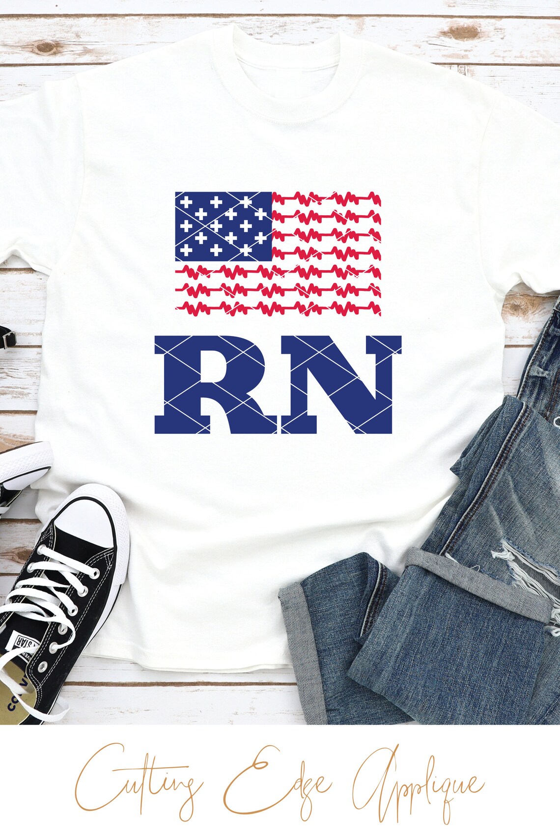 RN USA Flag Svg Cut File Png Dxf Registered Nurse July 4th - Etsy
