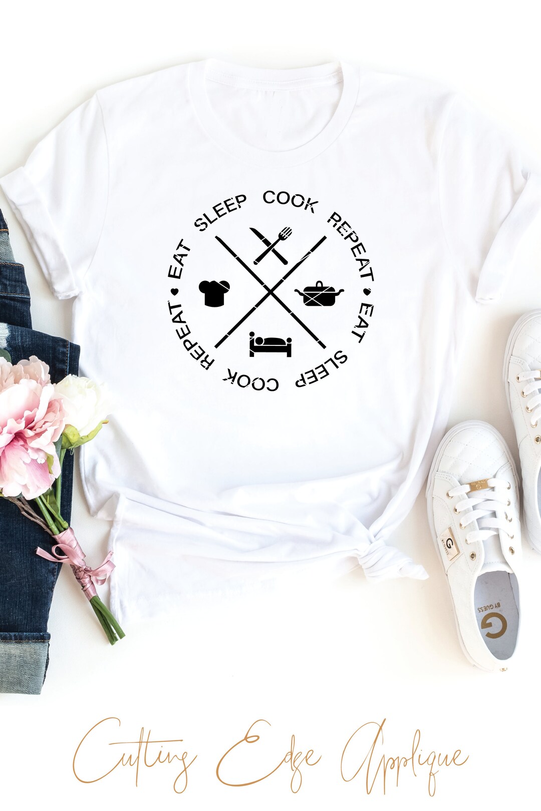 Cooking Svg Eat Sleep Cook Repeat Svg Foodie Cook Chef Kitchen Decor ...