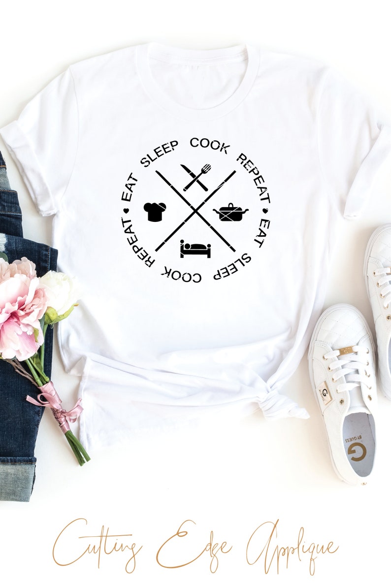 Cooking svg Eat Sleep Cook Repeat svg foodie cook chef kitchen | Etsy