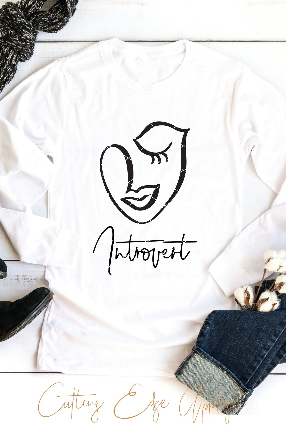 Introvert Svg & Clip Art Homebody Quiet Woman Shy Girl Lady - Etsy