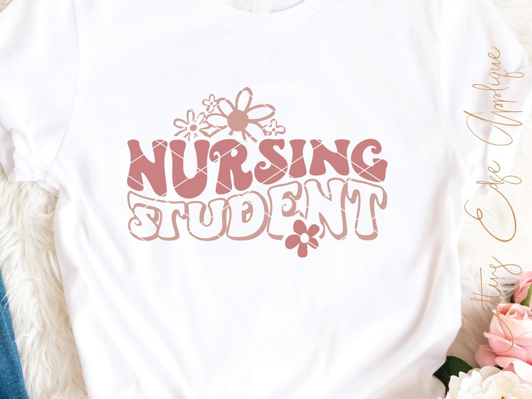 Retro Nursing Student Svg Cut File Nursing School Student Nurse Floral ...