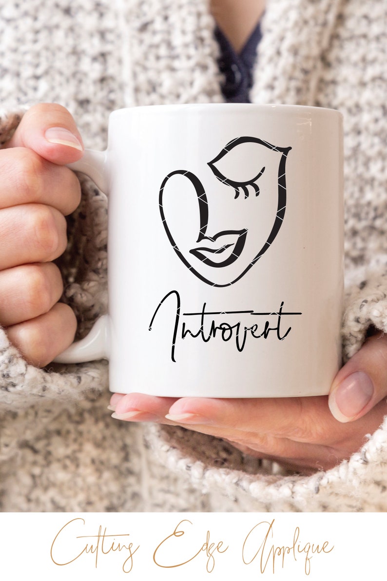 Introvert Svg & Clip Art Homebody Quiet Woman Shy Girl Lady - Etsy