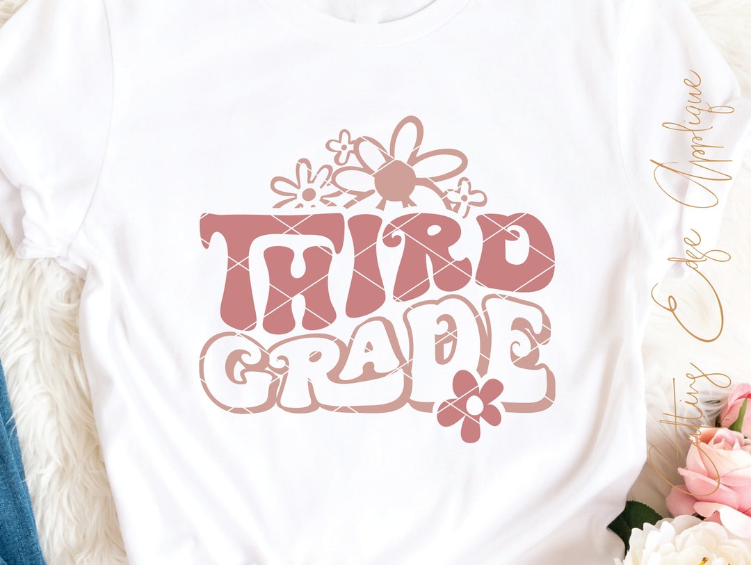 Retro 3rd Grade Svg Cut File Third Grade Teacher Shirt Crew Squad Svg ...
