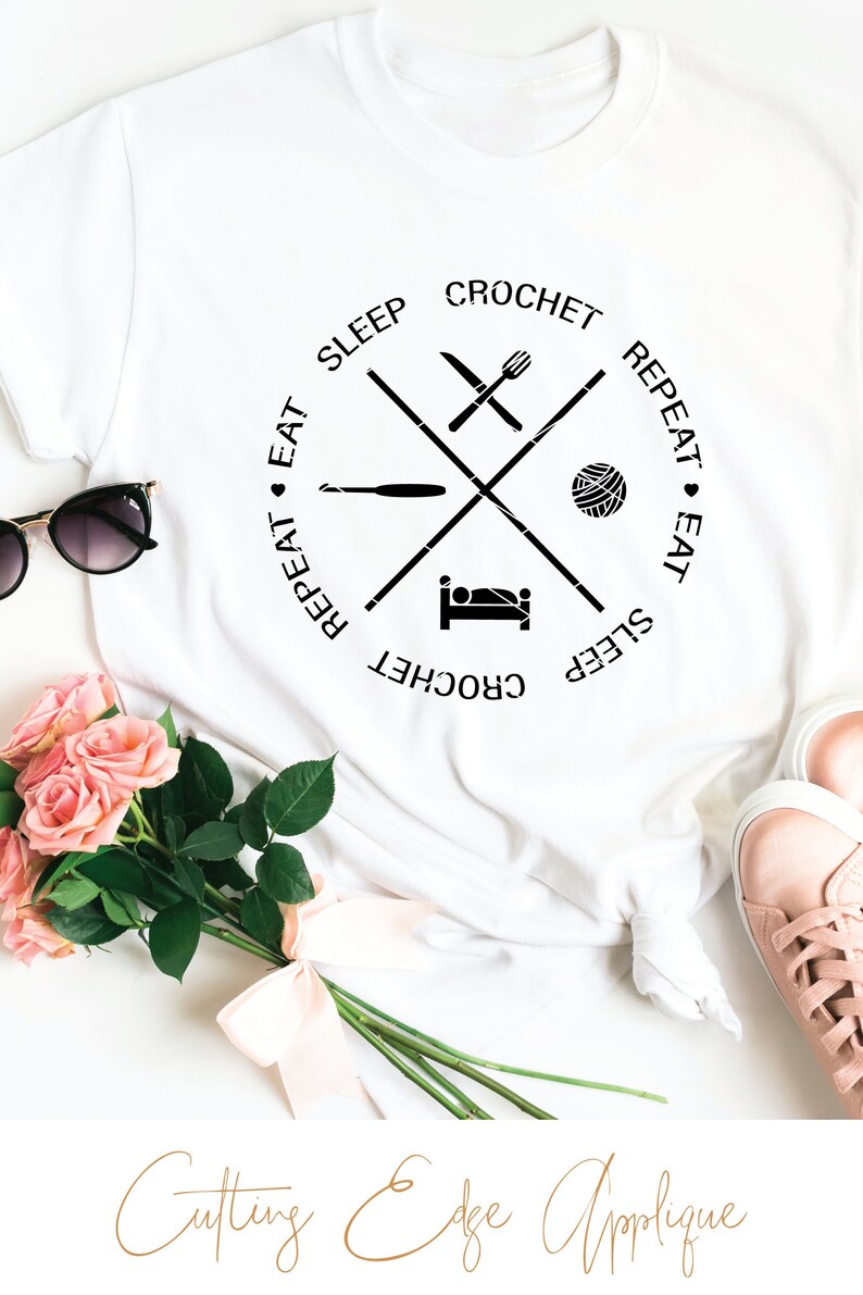 Eat Sleep Crochet Repeat Svg Crochet Svg Yarn Svg Crochet Etsy