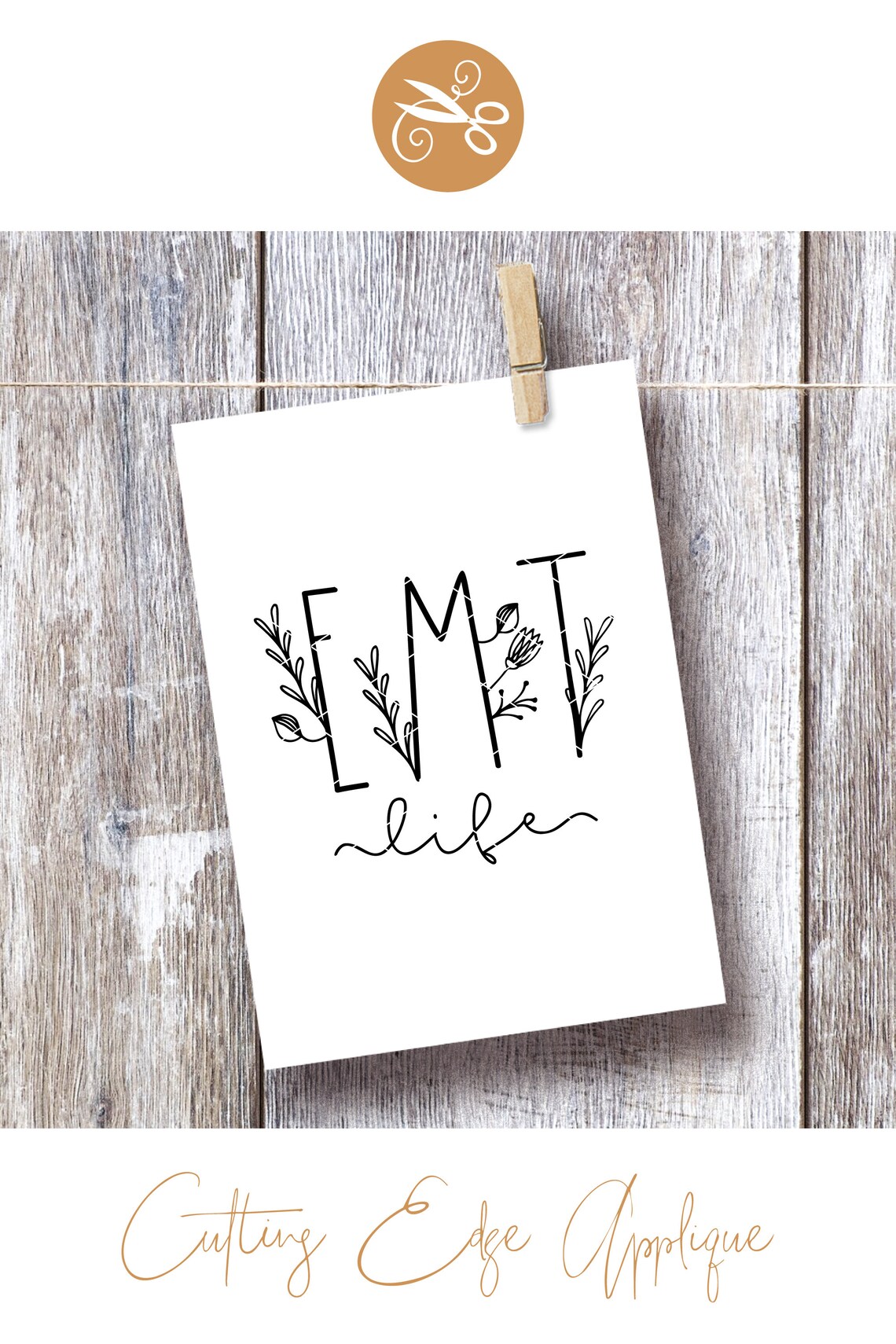 EMT Life Svg & Clip Art Emergency Medical Technician Floral Flowers ...