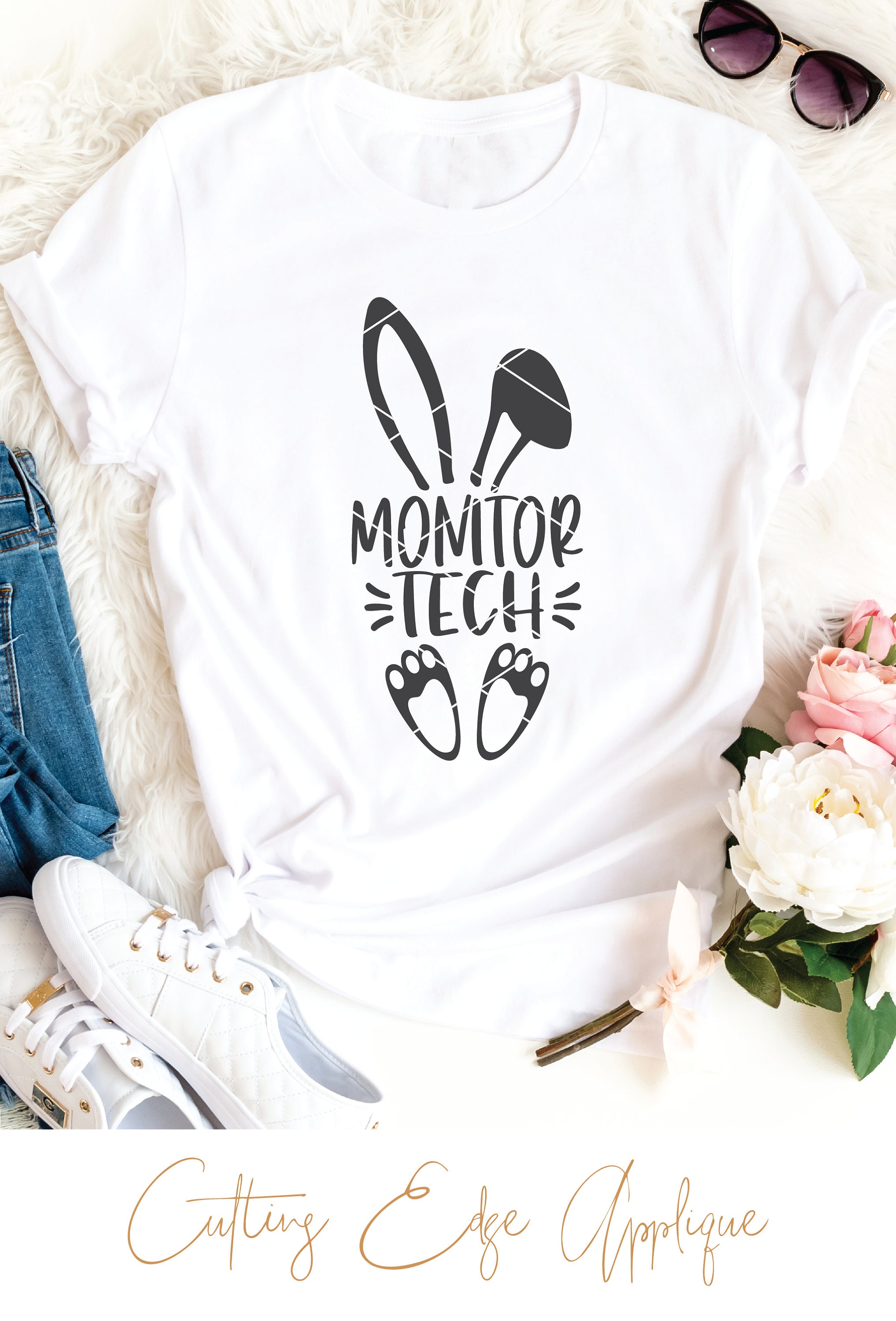 Easter Bunny Monitor Tech Svg Cut File Technician Cardiac Monitor ...