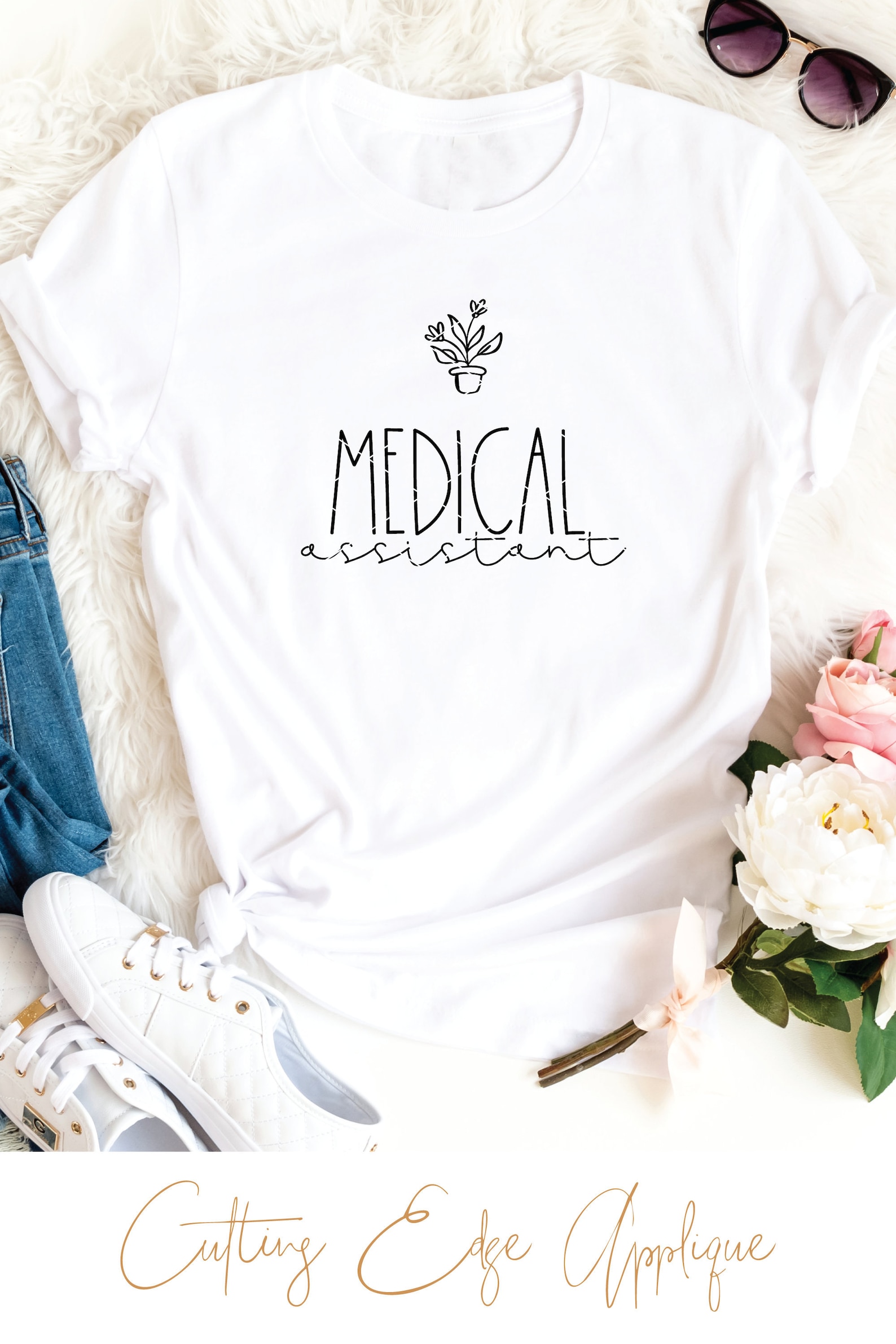 Medical Assistant Svg & Clip Art Svg Floral Flowers Med Aide - Etsy